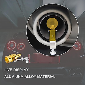 gunhunt 2 PCS Turbo Sound Whistle Simulator, 4.05" x 2.32" Car Roar Maker Tail Pipe Whistle, Universal Aluminum Turbo Sound Whistle Exhaust Muffler Sound Booster, Car Styling Accessories (Gold)