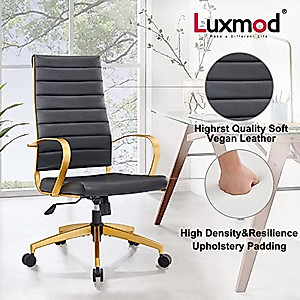 LUXMOD Vegan Leather high Back Office Chair, White