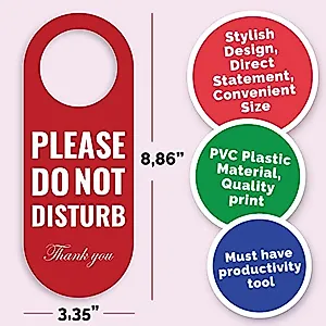 Do Not Disturb Door Hanger Sign 2 Pack (Green/Red Double Sided) Please Do Not Disturb on Front and Welcome Please Knock on Back Side, Ideal for Office Home Clinic Dorm Online Class and Meeting Session