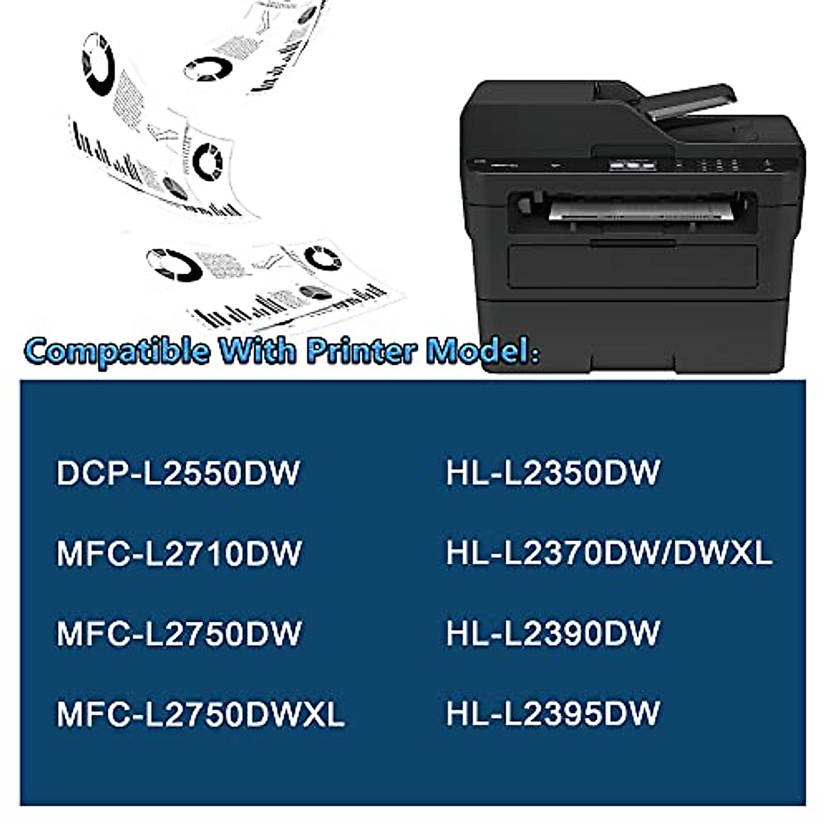 MaxColor 2 Pack Black TN760 High Yield Toner Compatible TN-760 Cartridge Replacement for Brother HL-L2390DW L2350DW L2370DW/DWXL DCP-L2550DW MFC-L2750DW L2750DWXL L2710DW Printer. MX-FBA-TN760-2PK