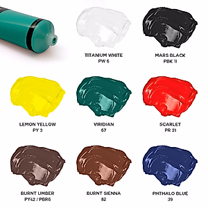 GOTIDEAL Craft Acrylic Paint Set,8 Primary Colors（(120ml,4 oz) Rich Pigments Non-Toxic Washable, Professional Paint for Pouring on Canvas, Rocks, Ceramic, Fabric, Leather, Ideal for Artist, Adults