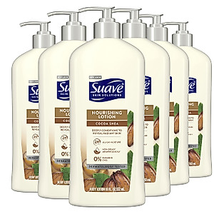 Suave Skin Solutions Body Lotion, Cocoa Butter & Shea, 18 Fl Oz (Pack of 6)