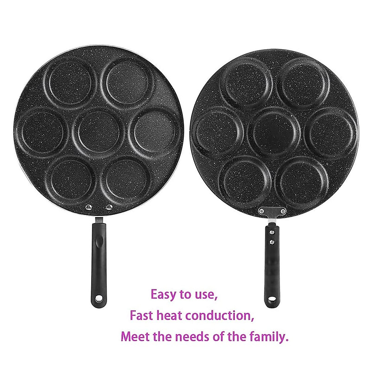 CHENJIEUS Home Kitchen Breakfast Omelette Pan, 7-hole Egg Frying Pan Non-stick Pancake Mold, Easy To Clean, Lazy Pan Provides All-in-one Breakfast.