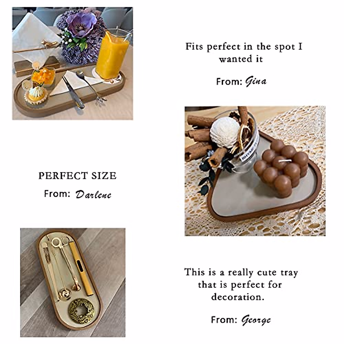 Tynulox Wood Coasters for Drinks | Warm Brown Oblong  Multipurpose Plate | Wooden Shallow Storage Tray