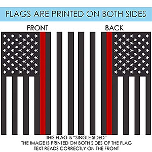 Toland Home Garden 1110866 Thin Red Line USA Fire Flag 12x18 Inch Double Sided Fire Garden Flag for Outdoor House Patriotic Flag Yard Decoration