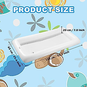 Inflatable Ice Serving Buffet Bar with Drain Plug - BBQ Picnic Pool Party Supplies Buffet Salad Food & Drinks Tray for Party Picnic & Camping (Pack of 1, 53 * 25,6 inches)