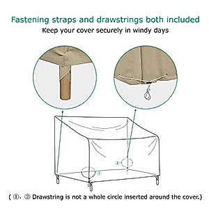 SunPatio Outdoor Sofa Cover 60 Inch, Heavy Duty Bench Covers, Patio Furniture Cover with Waterproof Sealed Seam, All Weather Protection, Beige