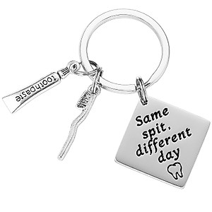 HUTIMY Dentist Gifts Keychain for Men Women Funny Dental Hygienist Gift Ideas with Tooth Charm Dentists Assistant Key Chains Jewelry Dental Keychain