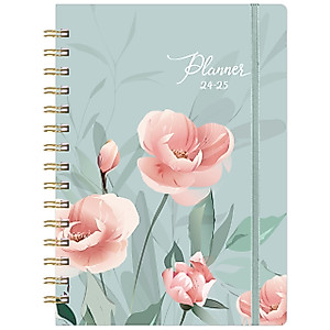 2024-2025 Planner - Planenr 2024-2025, July 2024 - June 2025, 2024-2025 planner weekly and monthly with Tabs, 6.4" x 8.5", Hardcover with Back Pocket + Thick Paper + Twin-Wire Binding - Green