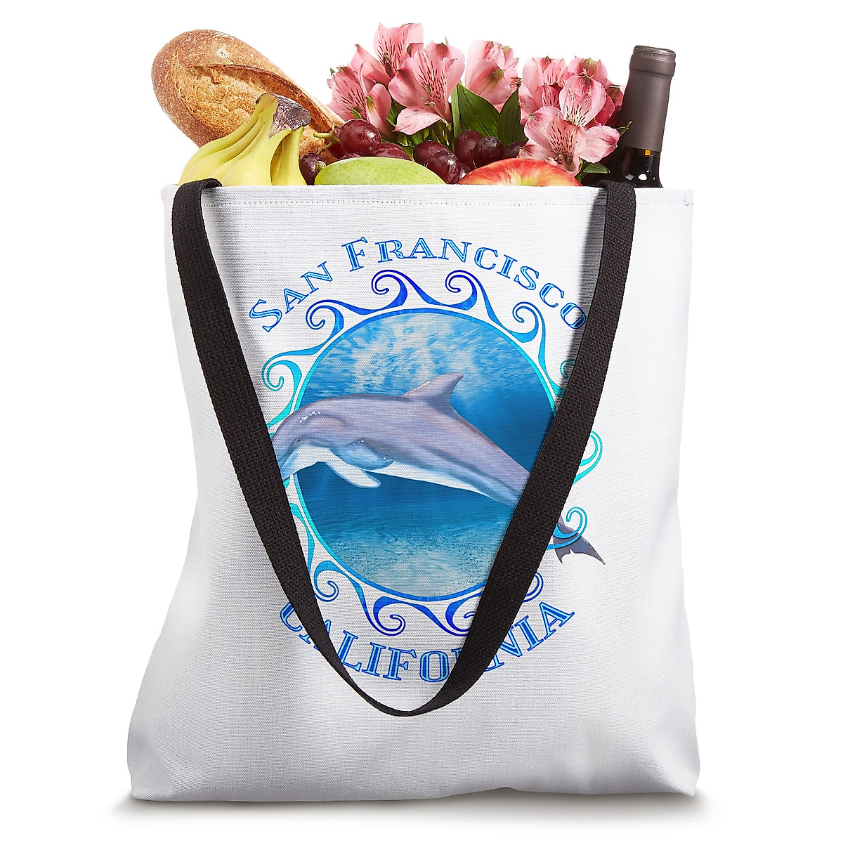 San Francisco California Vacation Souvenir Dolphin Tote Bag