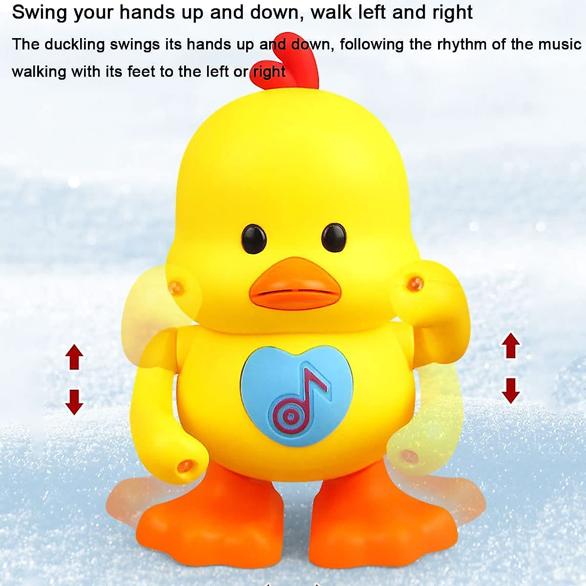 Areytrv Dancing Duck - 2023 New Musical Duck Toy, Baby Preschool Educational Learning Toy w/Led Lights & Music, Dancing and Singing Musical Duck for 1+ Year Old Baby Toddler (Yellow)