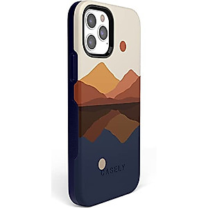 Casely iPhone 12/12 Pro Case | Compatible with MagSafe | Opposites Attract | Day & Night Colorblock Mountain Case