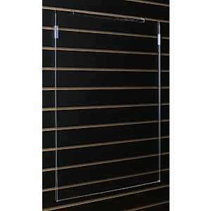 22 x 28 Clear Acrylic Poster Frame for Slatwall, Fits Most Slotted Wall Panels, Frameless Design