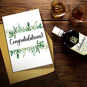 Supoeguk Leaf Graduation Card for Him Her, Floral Congratulations Card for New Graduate, Grad Card, New Job Card, Well Done Card