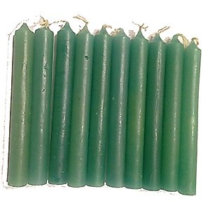 Pine Pentagram Pack of 20 Wicca Magic Ritual Small Mini Spell Chime Candles for Pagan and Witchcraft Altars (Green)