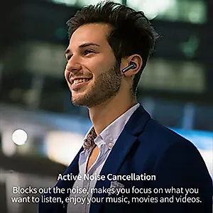 Wireless Earbuds Bluetooth Headphones LED Power Display Earphones Active Noise Cancelling Ear Buds with Charging Case Bluetooth 5.3 Hi-Fi Stereo in-Ear Earbuds for iPhone/Android/PC/Laptop (Black)