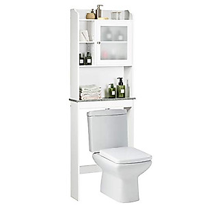 Giantex Over-The-Toilet Space Saver Collette Bathroom Spacesaver W/Storage Rack Cabinet Bathroom Organizer (68" H)