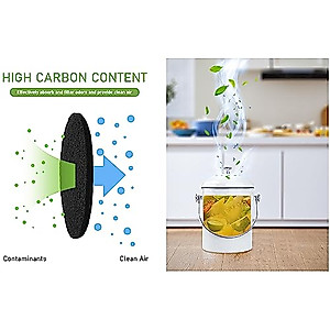 Charcoal Filters for Kitchen Compost Bin, 10 Pack Compost Filters for Countertop Bin Pail Replacement, Activated Charcoal Home Bucket Refill Sets, Round 6.7 Inch
