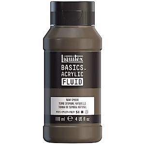 Liquitex BASICS Acrylic Fluid Paint, 118ml (4-oz) Bottle, Raw Umber