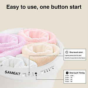 SAMEAT Large Towel Warmer for Bathroom - Heated Towel Warmers Bucket, Wooden Lid, Auto Shut Off, Fits Up to Two 40"X70" Oversized Towels, Best Ideals