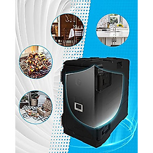 TABU 95QT End-Loading Insulated Food Pan Carrier, LLDPE Material Food Box Carrier with Double Buckles, Front Loading Portable Food Warmer with Handles (Black)