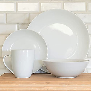 10 Strawberry Street Simply Coupe 16 Piece Dinnerware Set, White - SM-1600-CP-SW