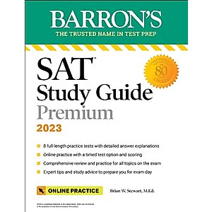 SAT Study Guide Premium, 2023: Comprehensive Review with 8 Practice Tests + an Online Timed Test Option (Barron's SAT Prep)
