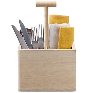 LSA Dine Oak Cutlery Holder H29cm L20cm W16cm| 1 Unit | Hand Planed Wood | DI70