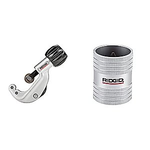 RIDGID 31622 Model 150 Constant Swing Tubing Cutter, 1/8-inch to 1-1/8-inch Tube Cutter & 29983 Model 223S 1/4" to 1-1/4" Inner/Outer Copper and Stainless Steel Tubing and Pipe Reamer