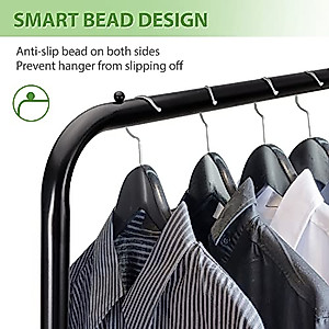 Laundry Cart with Wheels and Hanging Rack Rolling Laundry Basket with Clothes Rack Laundry Butler with Wire Storage Rack Coat Rack for Bedroom Hallway Laundry, Black-3