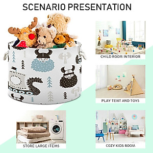 Kigai Cotton Rope Basket Viking Boat Large Storage Basket for Toys Blanket Baby Laundry Basket for Nursery, Closet, Bedroom, Home Organization