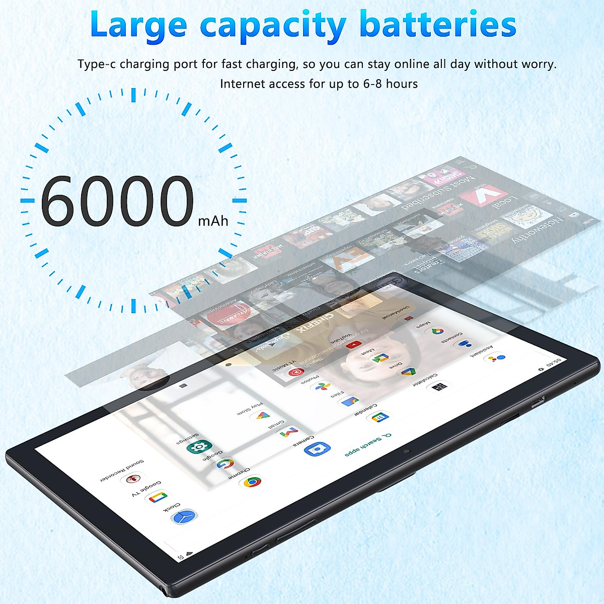 2 in 1 tablet, Android 13 tablets 10 inch, tablet with keyboard mouse foldable protective cover screen protective film Stylus Pen 12GB+128GB/1TB Expand 5G WiFi BT 5.0 WiFi6 Dual camera 6000 mah Tab