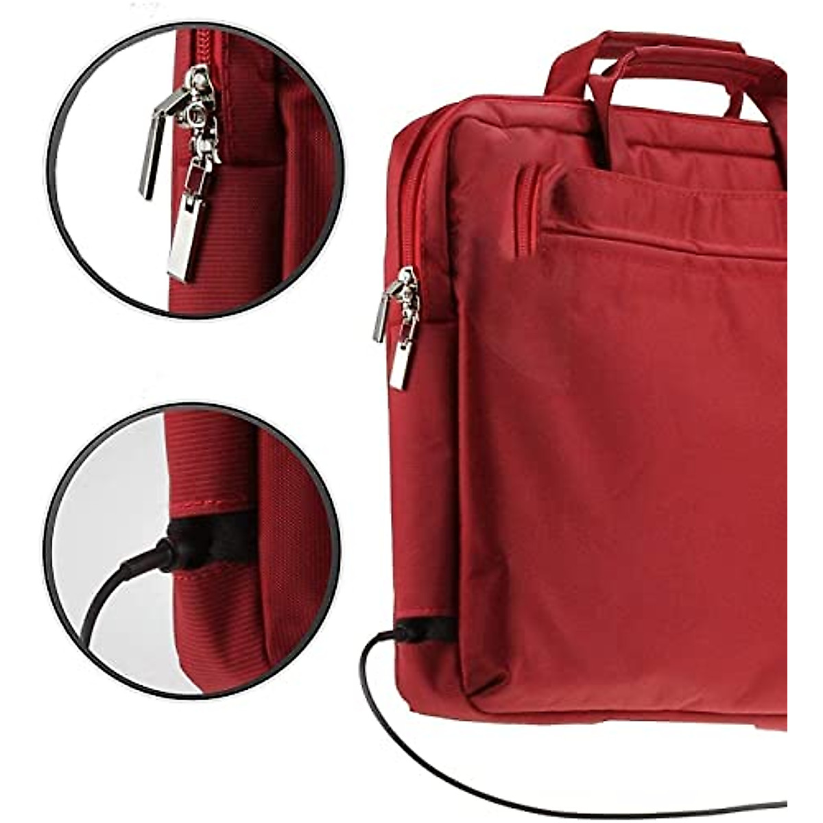 Navitech Red Sleek Water Resistant Travel Bag - Compatible with Garsent 7.8" Portable DVD Player