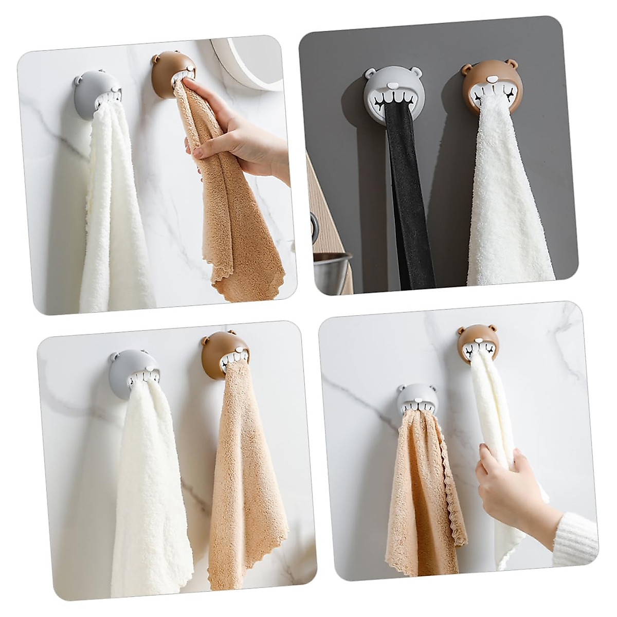 JOINPAYA 4pcs Towel Hooks Kitchen Towel Hook Towel Holder Wall Hooks for Towels Bathroom Accessories Towel Hook for Bathroom Wall Stick on Towel Hook Towel Rack Cabinet Door Pp