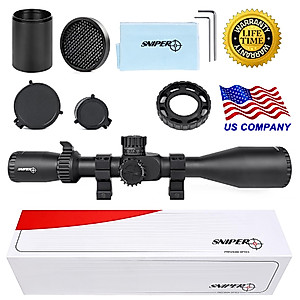 ZT4.5-18X44FFP 30mm Scope First Focal Plane Riflescope with Red/Green Illuminated Reticle Multi-Coated lenses, QTA (Quick Target Acquisition) Turrets with Lens Covers/Scope Rings