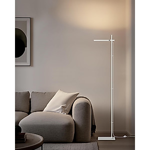 VISDANFO Modern Floor Lamp, 360 Degree Rotation Sky LED Floor lamp Office Lighting, Bright LED Standing Pole Light, Tall Lamps for Living Room,Bedroom,Reading,Study Room (White)