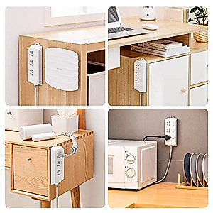 Adhesive Punch-Free Socket Holder - 2023 New Self-Adhesive Desktop Socket Fixe, Power Strip Holder Wall Mount (8Pcs White)