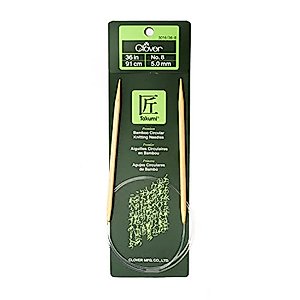 Clover Takumi Bamboo Circular 36-Inch Knitting Needles, Size 8