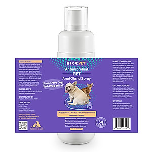 HICC PET Dog Anal Gland Spray - Fast Relieves Anal Gland Irritations and Soothes Itching, Stops Scooting, Eliminates Tough Odors, Pain Relieving & Anti-Itch, Safe for All Animals - 4 Fl Oz