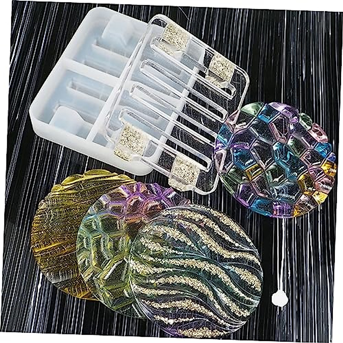 VILLCASE 1 Set Pallet Mold Circle Tray Resin Coasters Ashtray Mold Coaster Silicone Soap Molds Coaster Casting Silica Gel Resin Coaster Mold Coaster Holder Mold Cup Pad Making Tools Car Mat