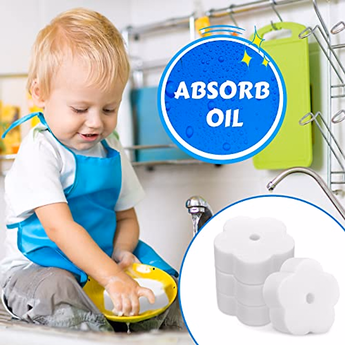 40 Pcs Hot Tub Sponge Spa Cleaning Sponges for Hot Tub Oil Absorbing Sponge Cleaning Scum Absorber for Spa, Bathtub and Swimming Pool to Soak up Oils Hot Tub Accessories(Floret Style)