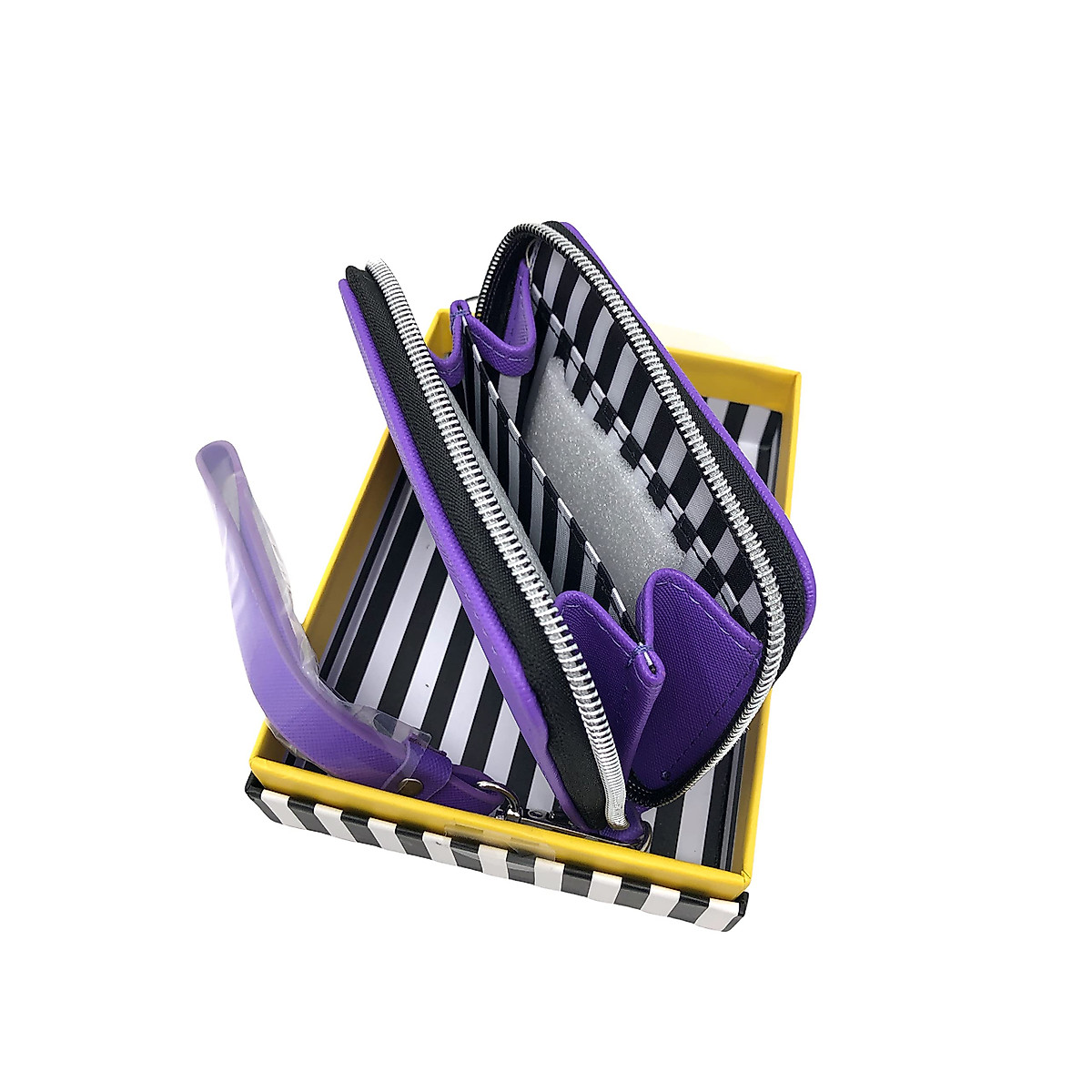 Marc Tetro French Bichon Puppy Dog Lover Purple Zipper Small Wallet Wristlet with Gift Box | 5x4x1 inches