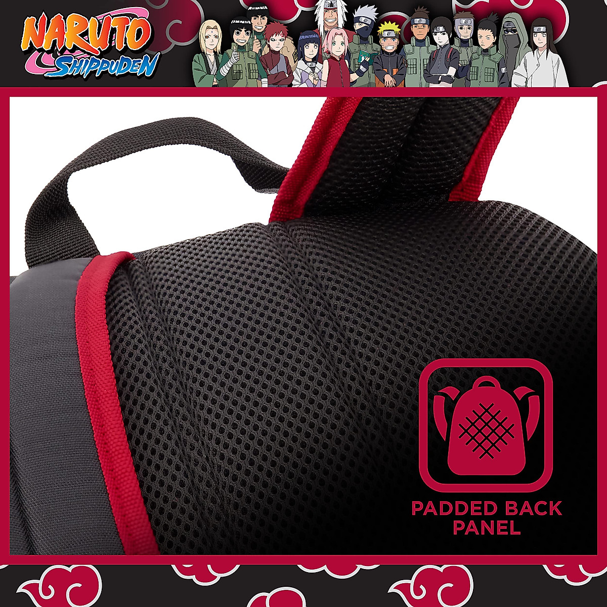 Concept One Naruto 13 Inch Sleeve Laptop Backpack, Padded Computer Bag for Commute or Travel, Akatsuki Itachi, One Size