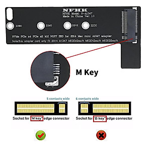 Lzcdelyxiao NVME SSD Convertor Card M.2 NGFF M-Key Solid State Disk Compatible with 2014 Mac Mini Late A1347 MEGEM2 MEGEQ2 MEGEN2 with 2 Screws