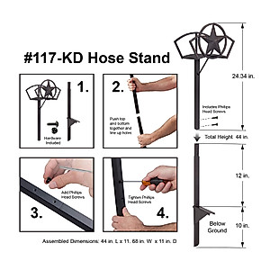 Liberty Garden Products 117-KD Star Hose Stand, Black