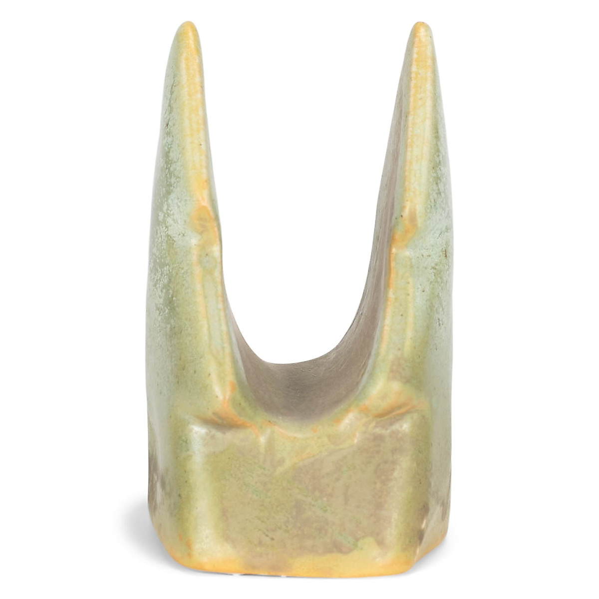 Creative Co-Op 4" L x 2-1/4"W x 4" H Stoneware Christmas Tree Sponge Holder, Reactive Glaze, Green (Each One Will Vary) Entertaining Tools, Multi