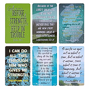 Juvale 24-Pack Plastic Bible Scripture Encouragement Cards Christian Inspirational Prayer Verses Wallet Size 3 x 2 Inches