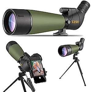 Gosky Updated 20-60x80 Spotting Scopes with Tripod, Carrying Bag and Quick Phone Holder - BAK4 High Definition Waterproof Spotter Scope for Bird Watching Wildlife Scenery1