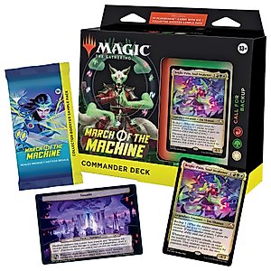 Magic: The Gathering March of the Machine Commander Deck - Call for Backup (100-Card Deck, 10 Planechase cards, Collector Booster Sample Pack + Accessories)