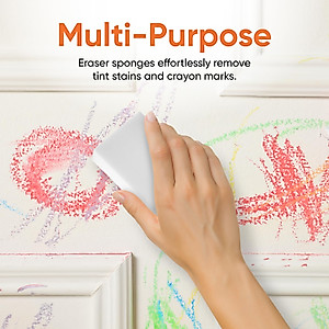 Superior Magic Eraser Sponge Cleaning Sponge for Floor, Wall, Melamine Sponge Furniture Removes Scuffmarks, Dirt, and Tough Stains, Pack of 8, by Superio